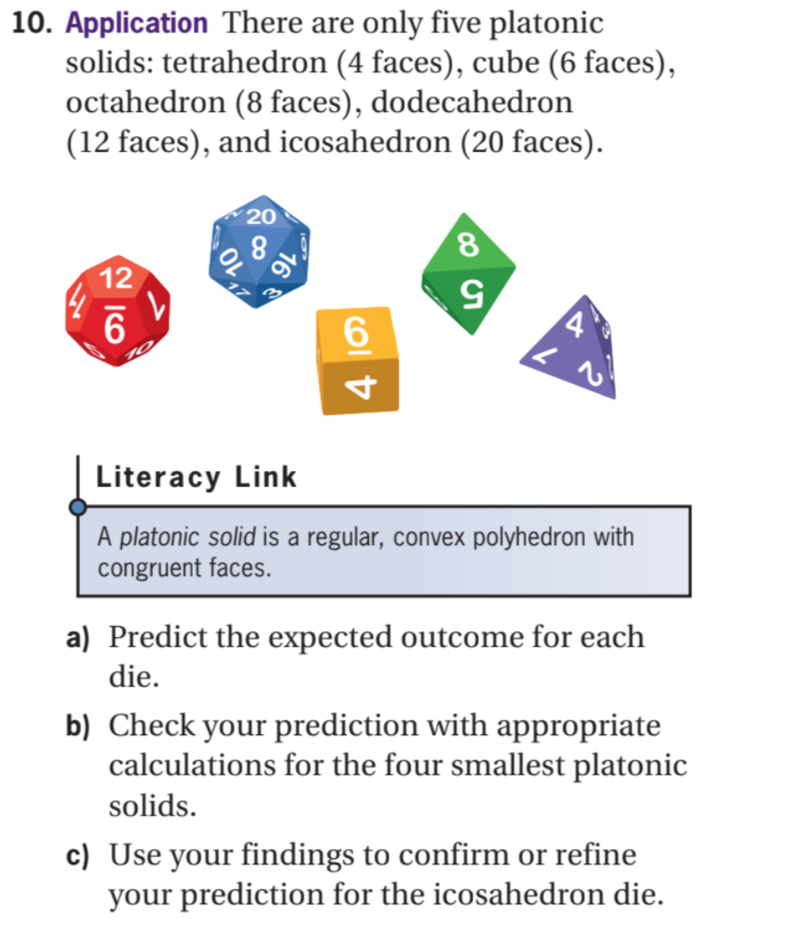10. Application There are only five platonic solids: | Chegg.com