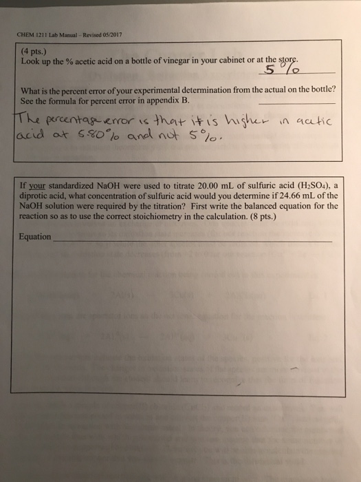 Solved CHEM 1211 Lab Manual- Revised 05/2017 (4 pts.) Look | Chegg.com
