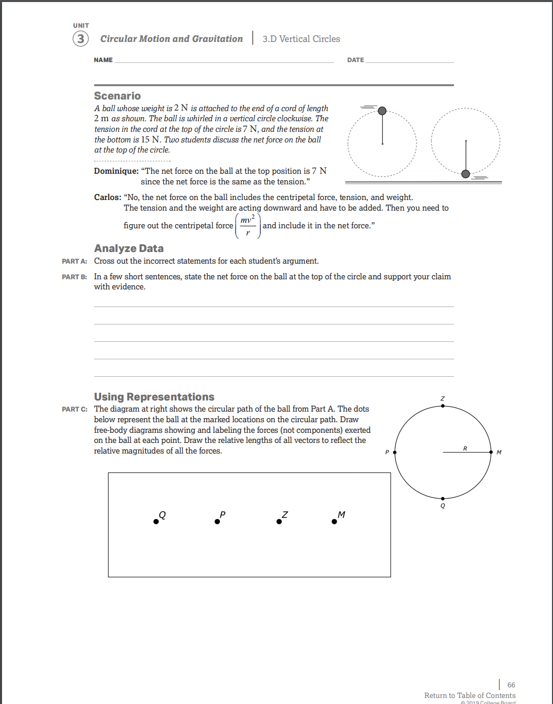 UNIT Circular Motion and Gravitation | 3.D Vertical | Chegg.com