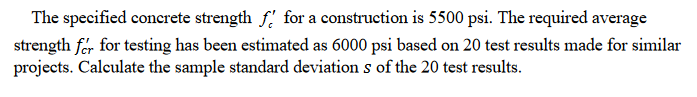 Solved The specified concrete strength f'c for a | Chegg.com