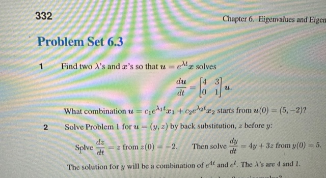 Solved 32 Chapter 6. Eigenvalues and Eigen Problem Set 6.3 | Chegg.com