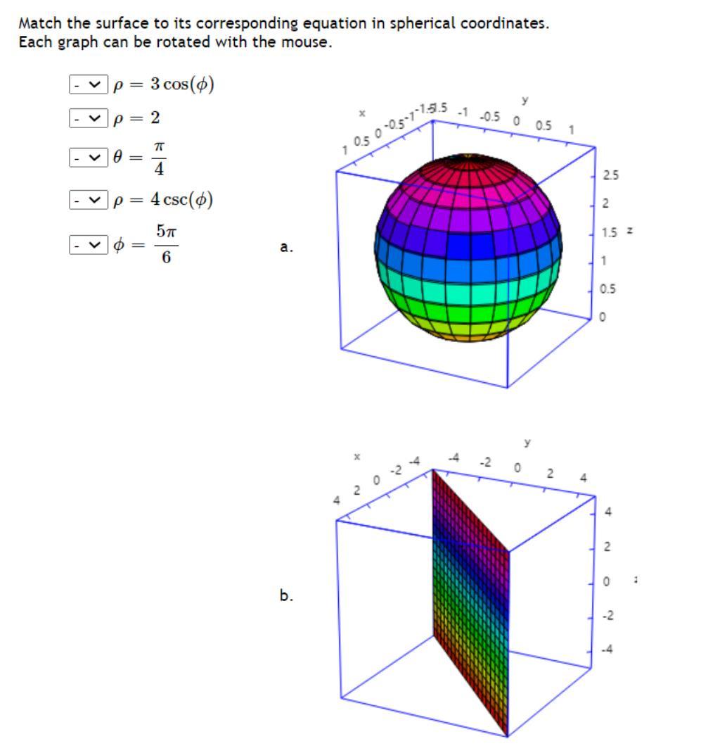 Solved Match The Surface To Its Corresponding Equation In