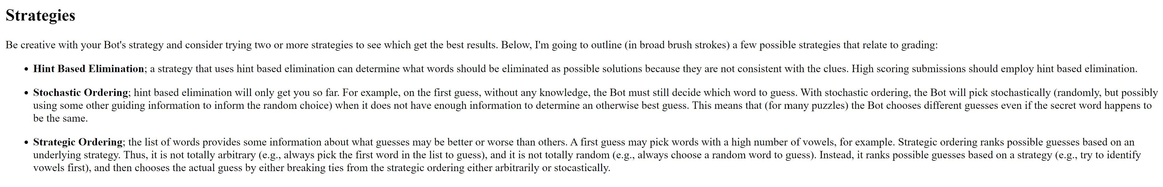 Solved Hello can you implement a working WordleBot using the | Chegg.com