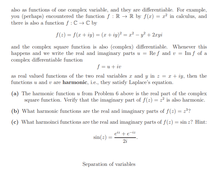 Solved a function f:Ω→ C where Ω is an open subset of the | Chegg.com