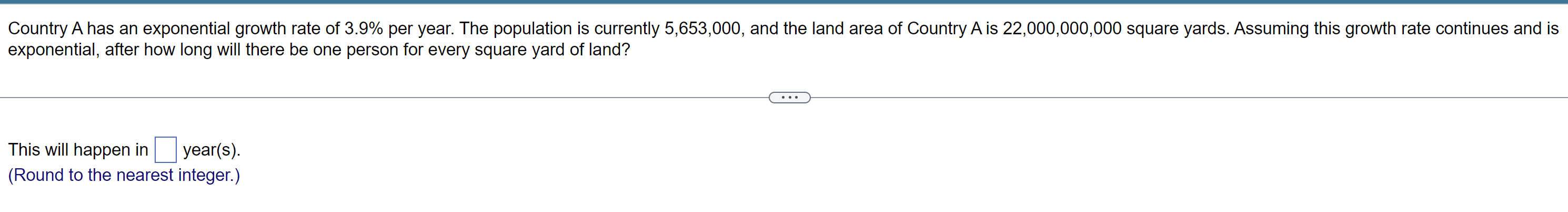Solved exponential, after how long will there be one person | Chegg.com