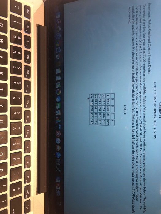 t g EVOLUTIONARY OPERATIONS (EVOP) Experiment: Robust | Chegg.com