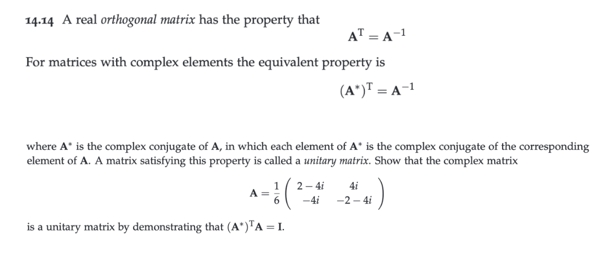 Solved For matrices with complex elements, show it is | Chegg.com