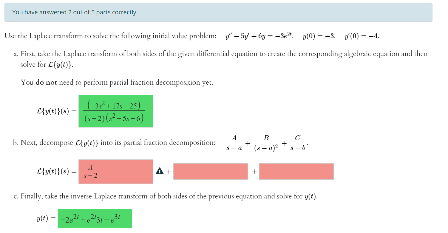 Solved You have answered 2 out of 5 parts correctly. Use the | Chegg.com