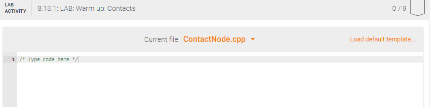 Solved 8.13 LAB: Warm up: Contacts You will be building a | Chegg.com