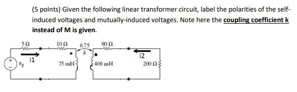 Solved (5 points) Given the following linear transformer | Chegg.com