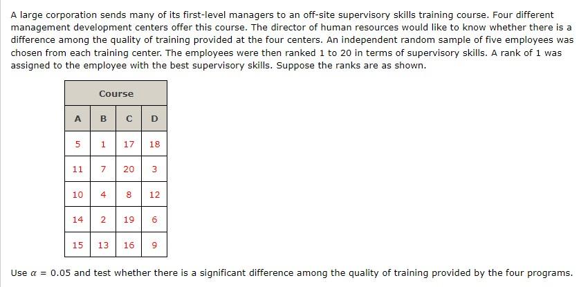 Solved A large corporation sends many of its first-level | Chegg.com