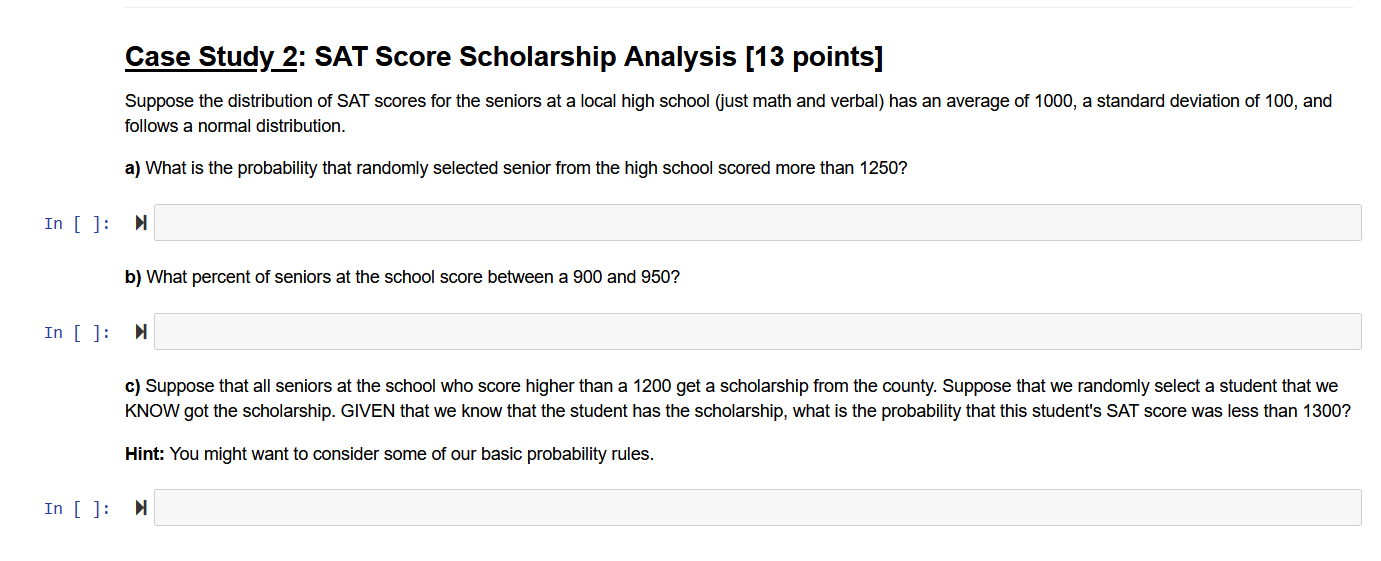 Solved Case Study_2: SAT Score Scholarship Analysis [13 | Chegg.com