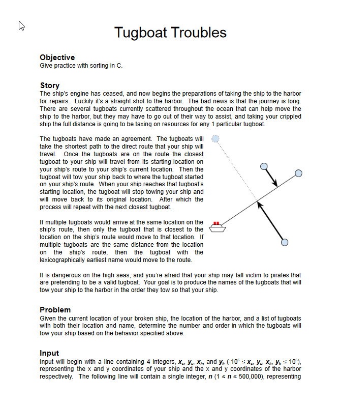 Solved Tugboat Troubles Objective Give practice with sorting | Chegg.com