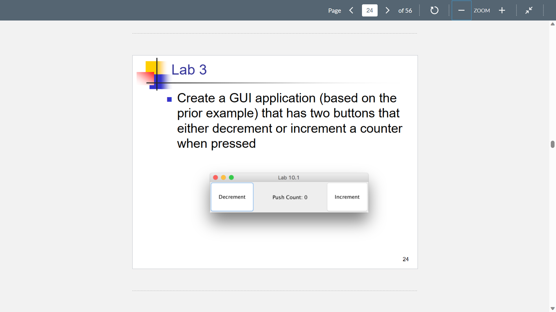 Solved - Create a GUI application (based on the prior | Chegg.com