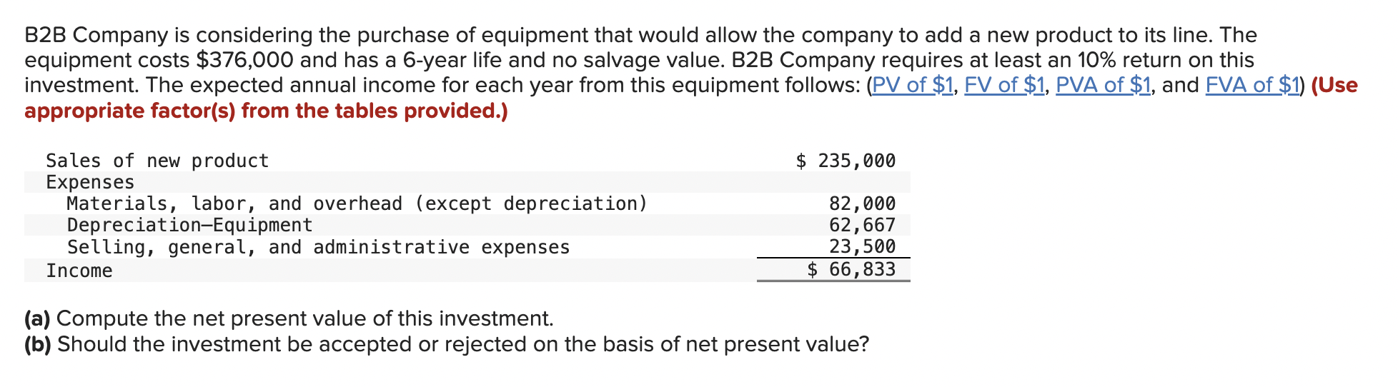 Solved B2B Company is considering the purchase of equipment | Chegg.com Solved B2B Company is considering the purchase of equipment | Chegg.com