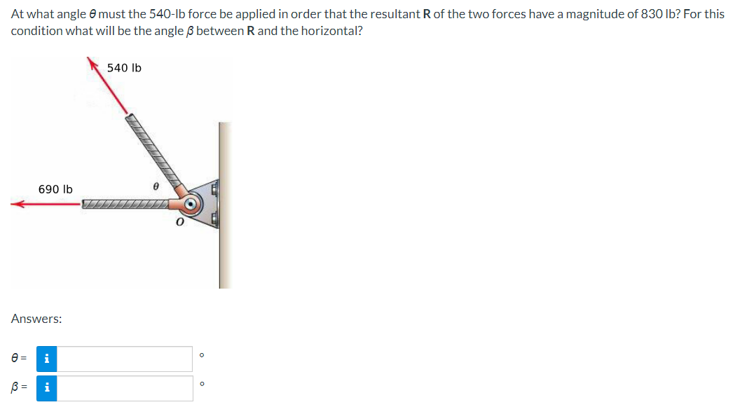 Solved At what angle θ must the 540 -lb force be applied in | Chegg.com