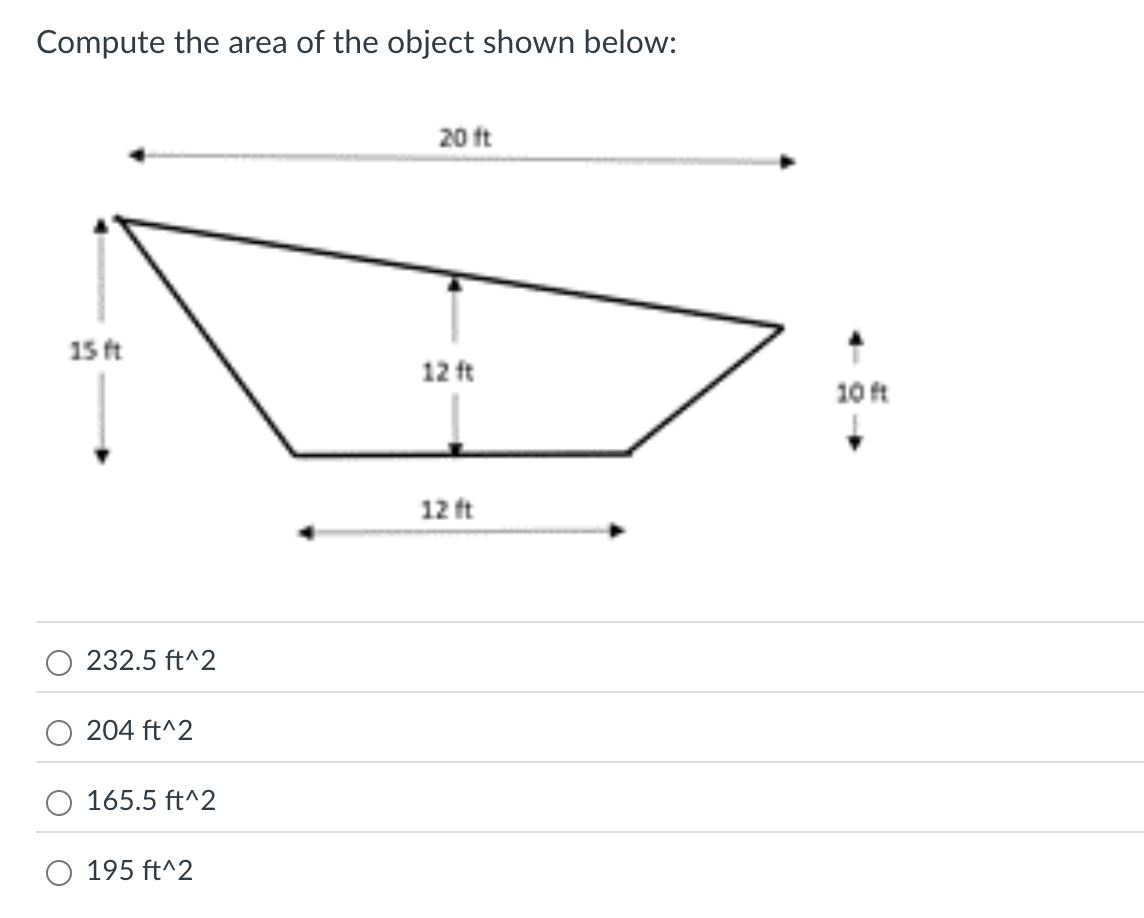 Solved Compute the area of the object shown below: | Chegg.com