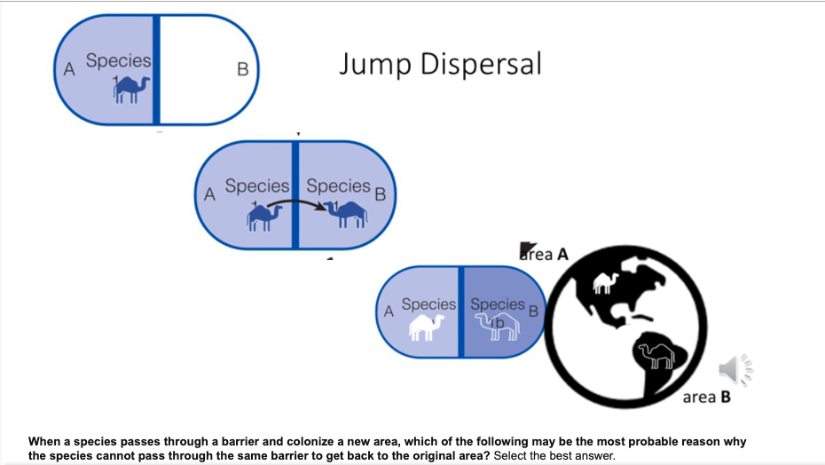 Solved A Species B B Jump Dispersal Species Species А B. | Chegg.com