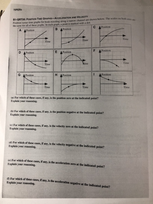 Solved TIPERS B1-QRT56: PosmON-TIME GRAPHS-ACCELERATION AND | Chegg.com