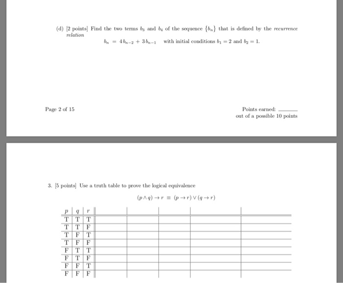 Solved 1. 5 points Circle True or False. Assume that p,q,r | Chegg.com