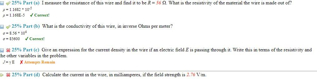 Solved A particular wire has a length of L = 1.64 m and a | Chegg.com