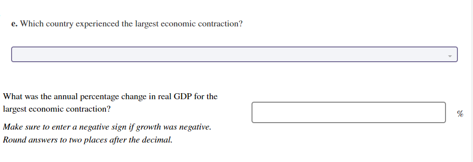 Solved e. ﻿Which country experienced the largest economic | Chegg.com