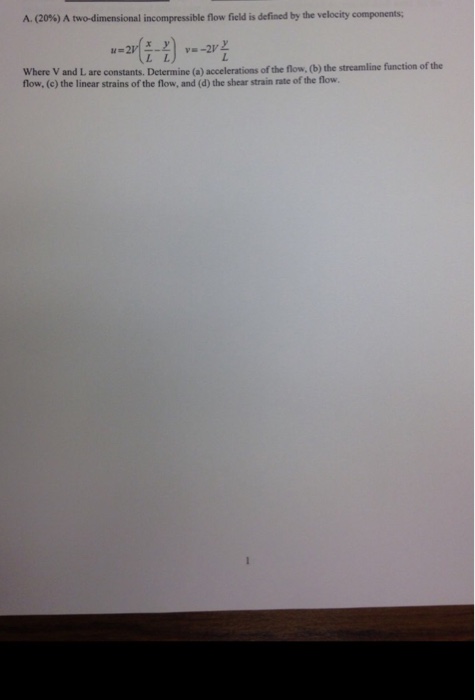 Solved A two-dimensional incompressible flow field is | Chegg.com