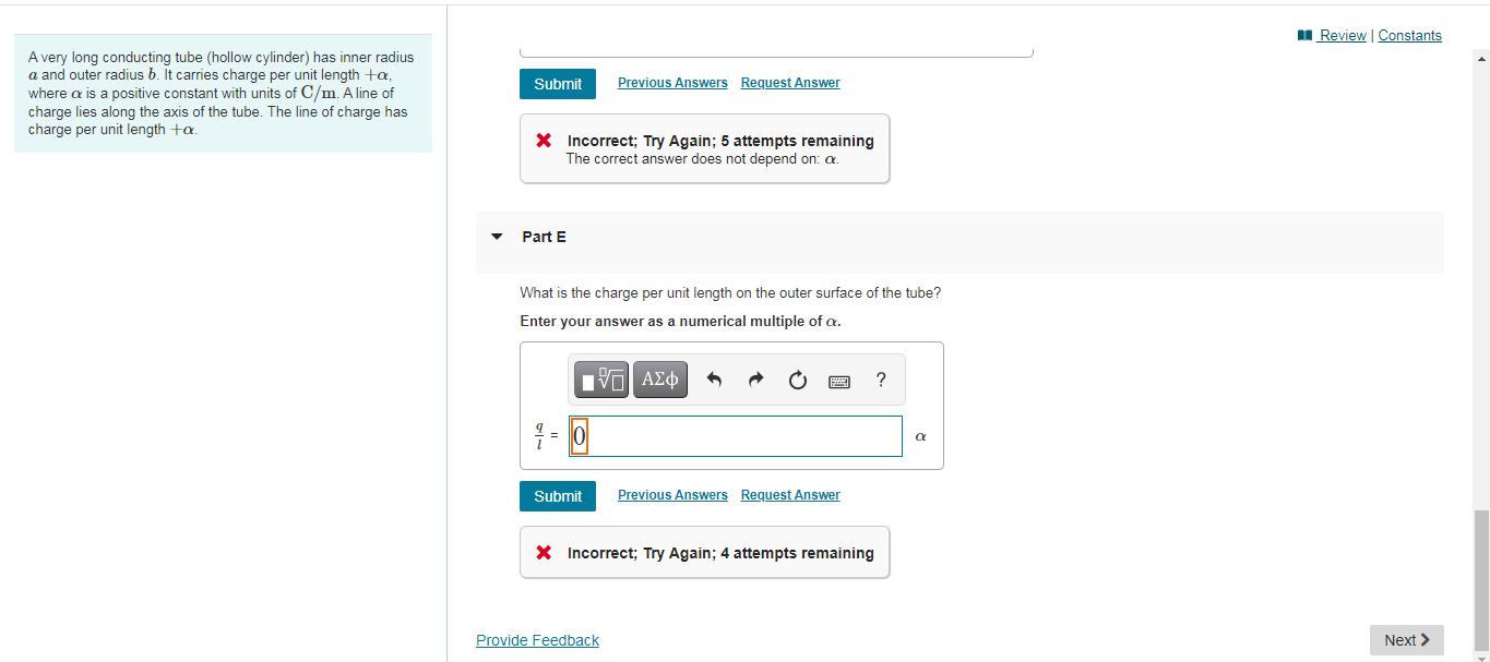 Solved Review Constants Submit Previous Answers Request | Chegg.com