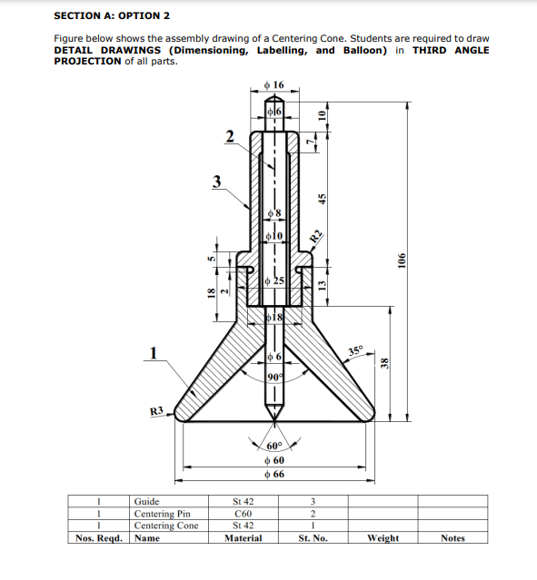 Solved SECTION A: OPTION 2 Figure below shows the assembly | Chegg.com