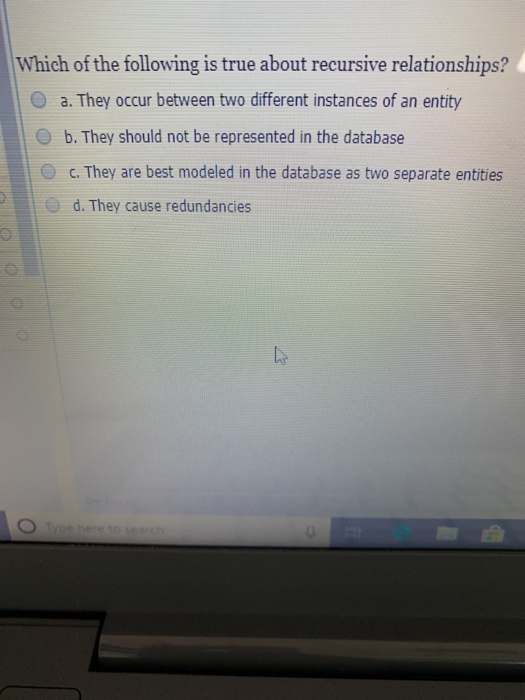 Solved Which of the following is true about recursive | Chegg.com