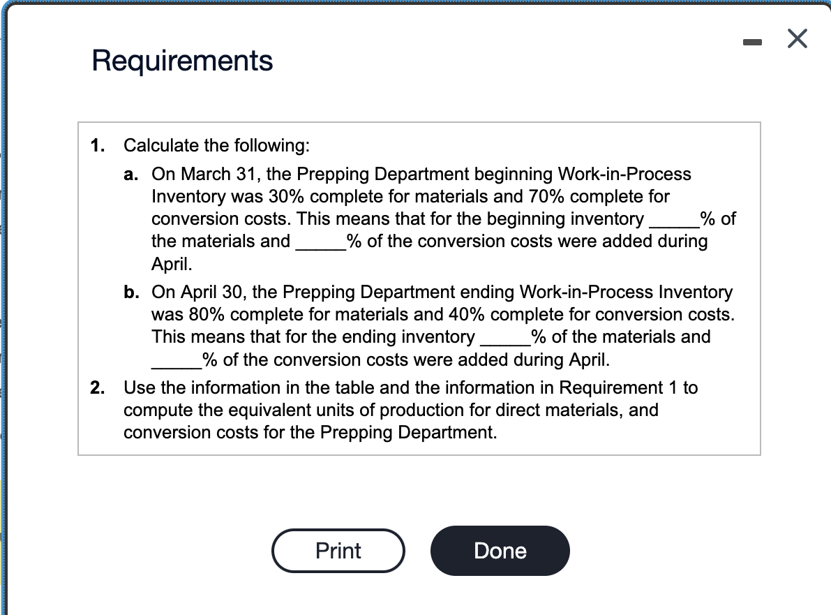 Solved Requirements 1. Calculate the following: a. On March | Chegg.com