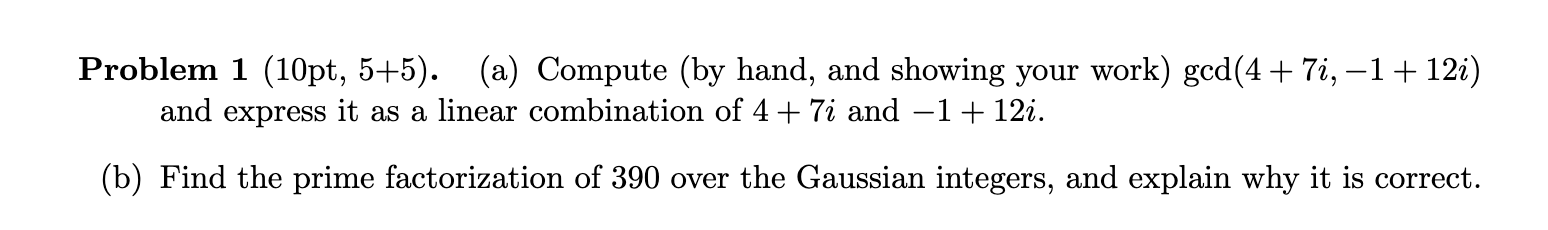 Solved Problem 1 (10pt, 5+5). (a) Compute (by hand, and | Chegg.com