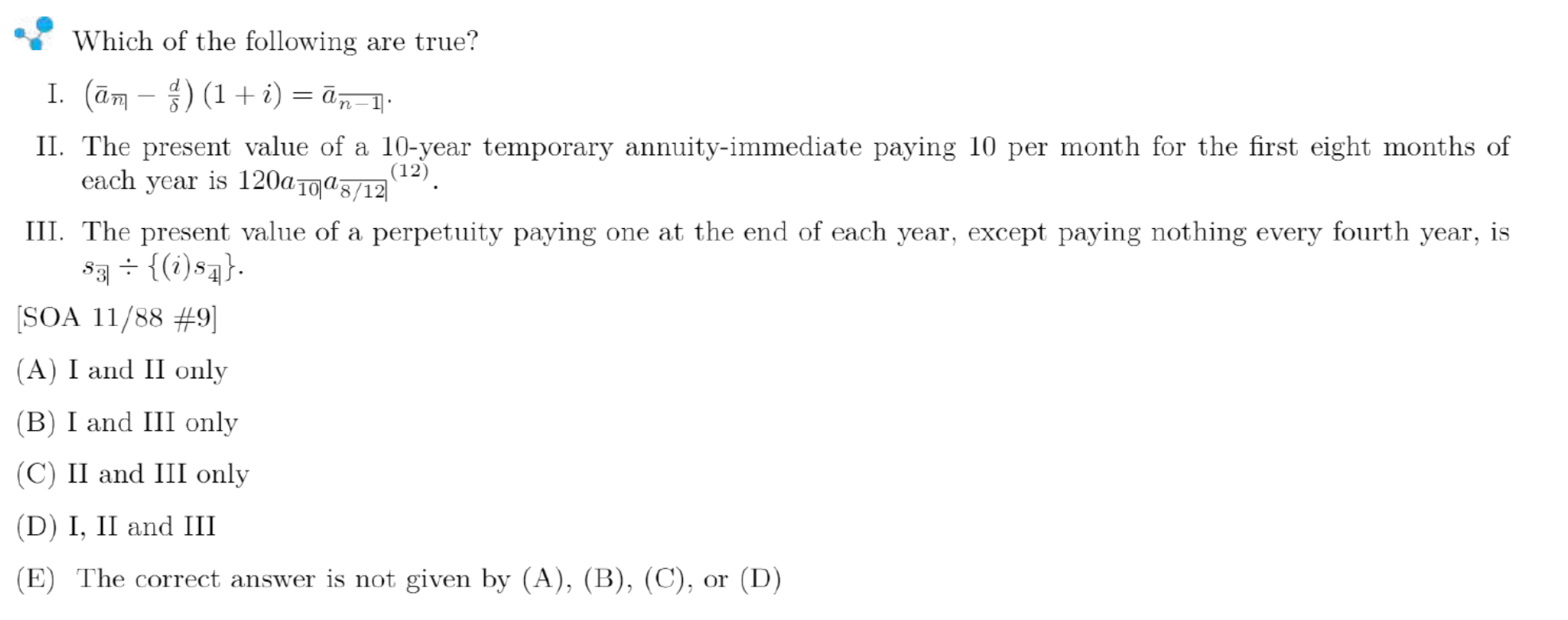 Solved Which of the following are true?I. (\bar | Chegg.com
