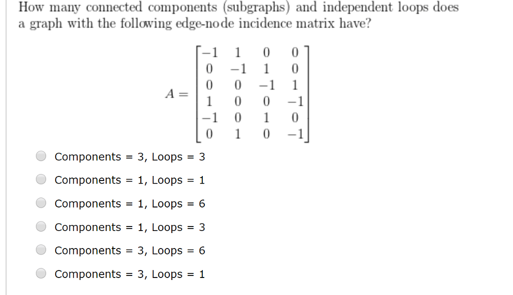 Solved (subgraphs) How many connected components and | Chegg.com