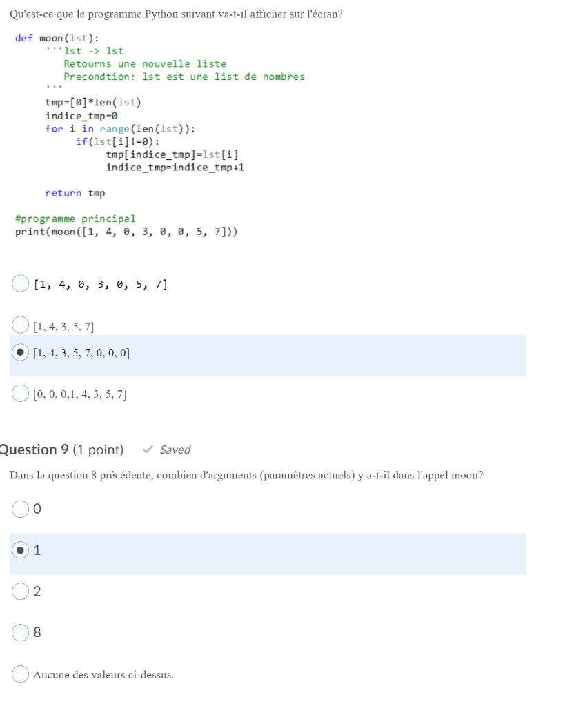 Solved Qu'est-ce que le programme Python suivant va-t-il | Chegg.com