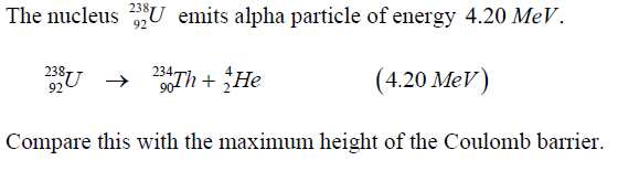 Solved The nucleus 23 U emits alpha particle of energy 4.20 | Chegg.com