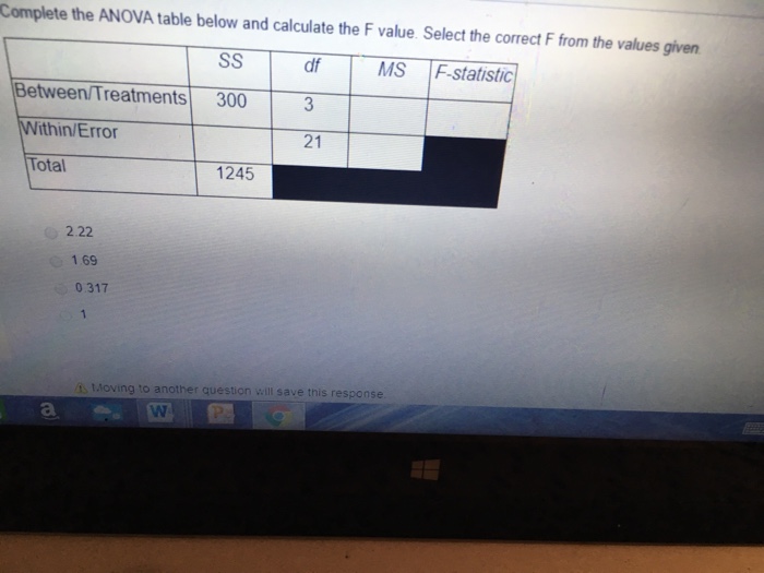 Solved Based on the information in the ANOVA table below, | Chegg.com