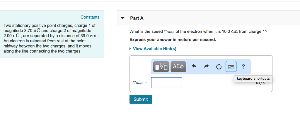Solved Constants Part A Two stationary positive point | Chegg.com