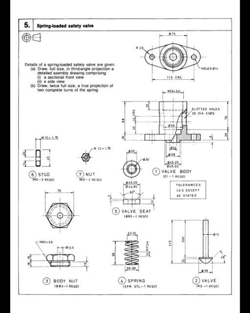 Solved 5. Spring-loaded safety valve Details of a | Chegg.com