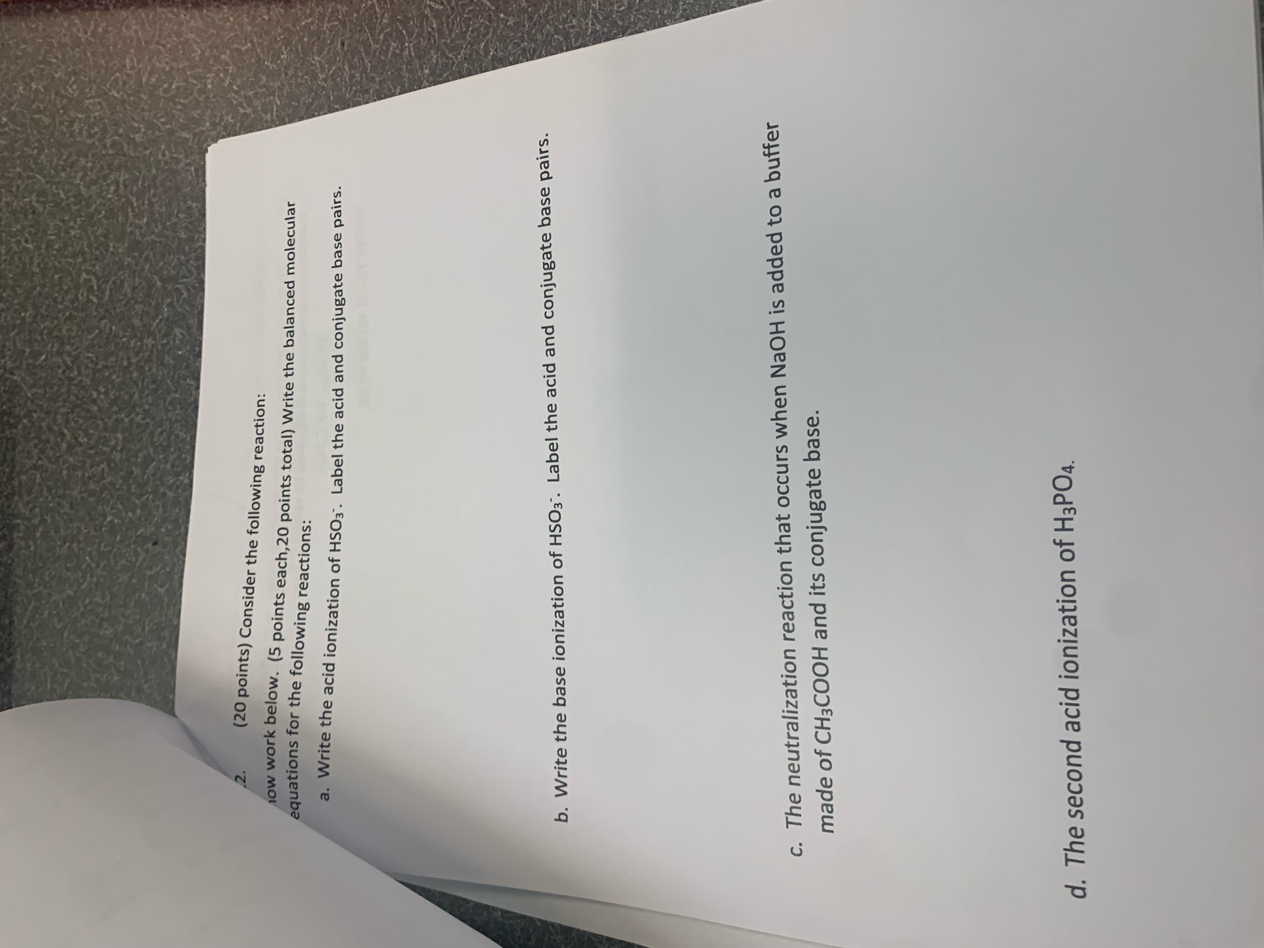 Solved 2. (20 points) Consider the following reaction: low | Chegg.com