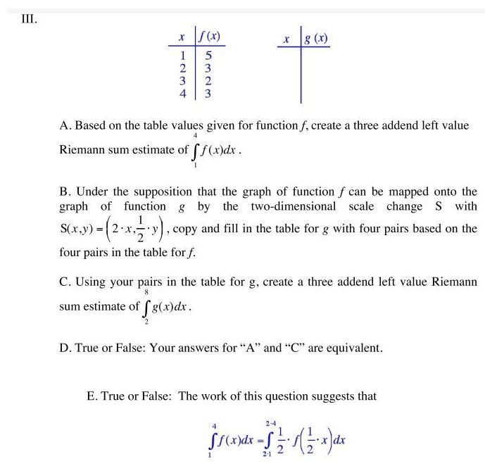 Solved III. 8 (3) x || (x) 1 5 2 3 3 2 4 3 A. Based on the | Chegg.com
