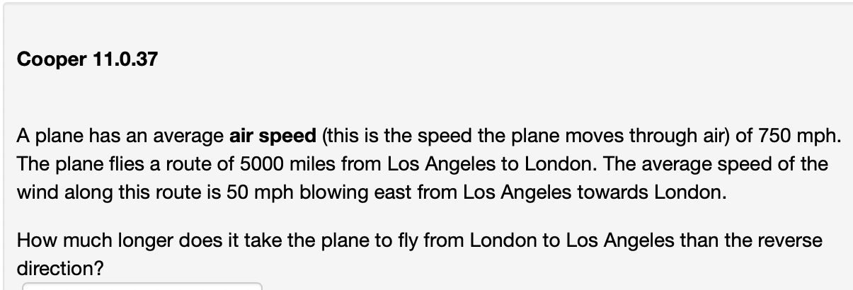 Solved A plane has an average air speed (this is the speed | Chegg.com