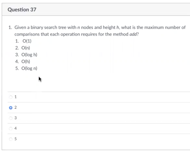Solved Question 37 1. Given a binary search tree with n | Chegg.com