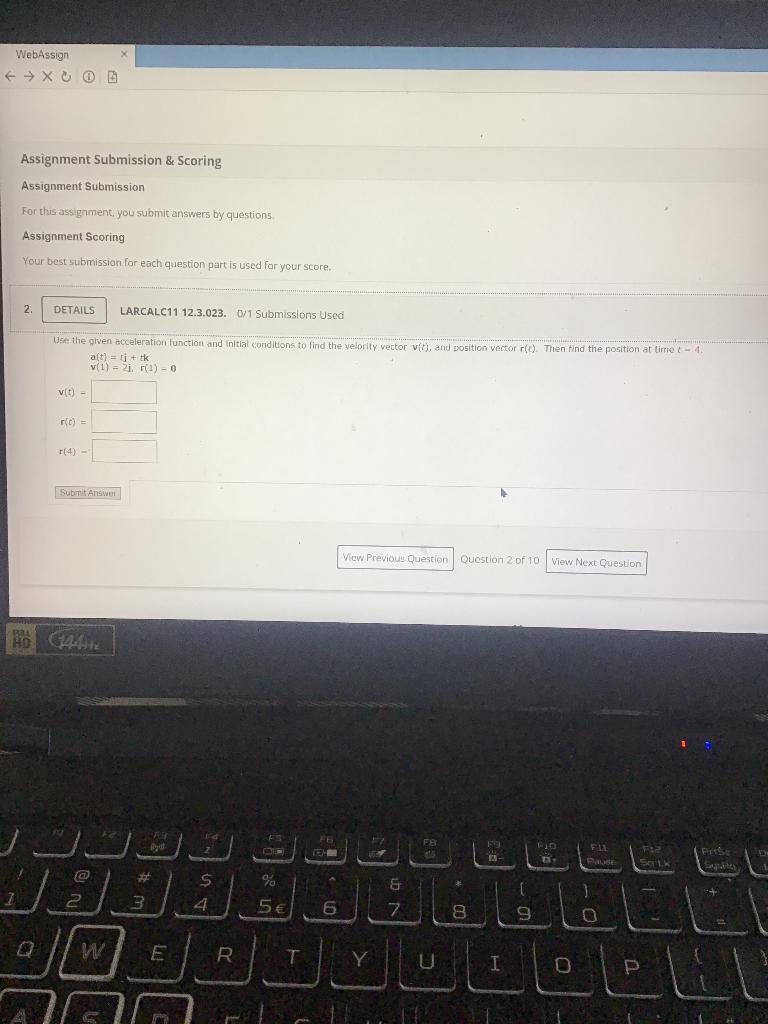 Solved Webassign → Xo Od Assignment Submission And Scoring 