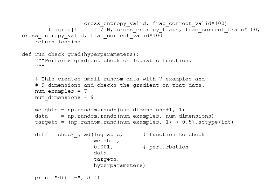 Solved from check_grad import check_grad from utils import * | Chegg.com