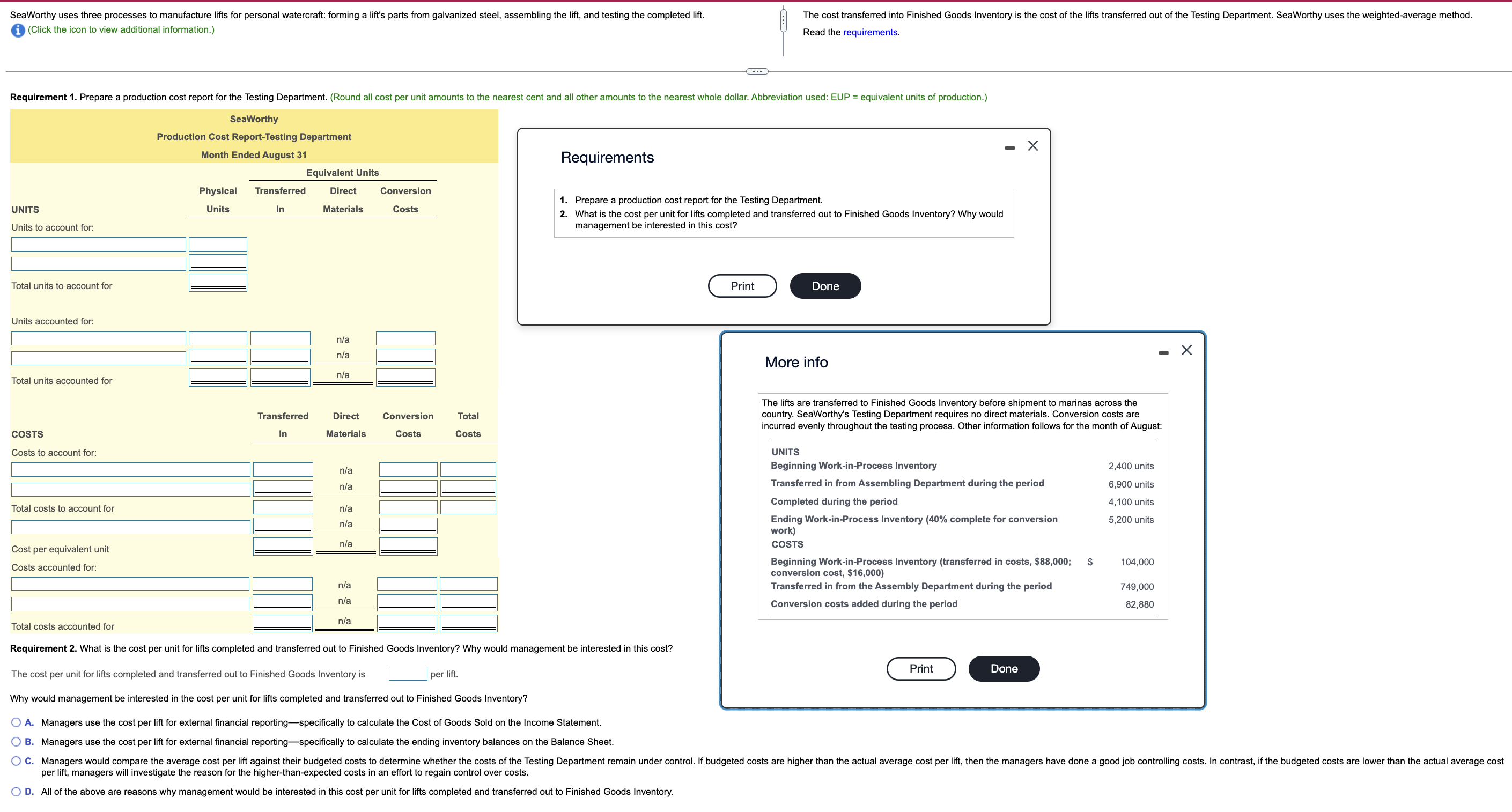 Solved Answer using the infor provided: | Chegg.com