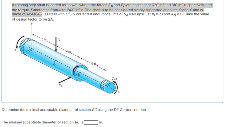 Solved Determine the minimal acceptable diameter of section | Chegg.com