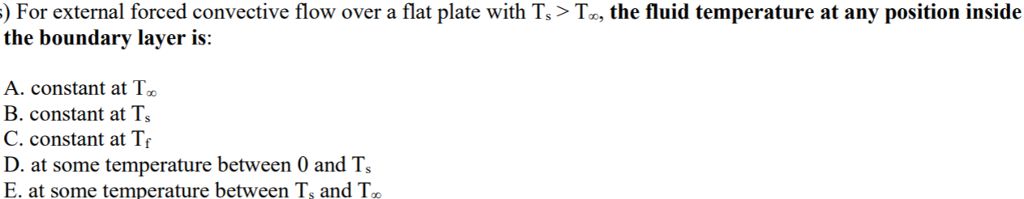 Solved ) For external forced convective flow over a flat | Chegg.com