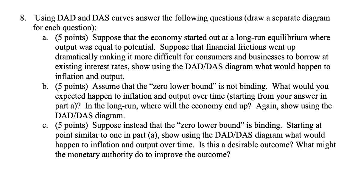 Solved 8. Using DAD and DAS curves answer the following | Chegg.com