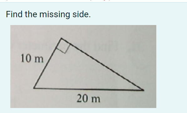 Solved Find the missing side. | Chegg.com